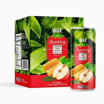 Box 4 Cans VINUT Premium Green tea & Honey Apple Sparkling water