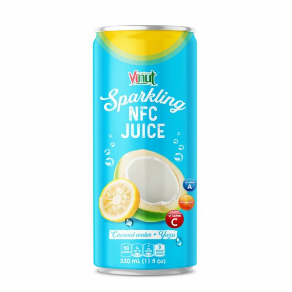 Refreshing 330ml Vinut NFC Sparkling Water with Coconut Water & Yuzu Juice