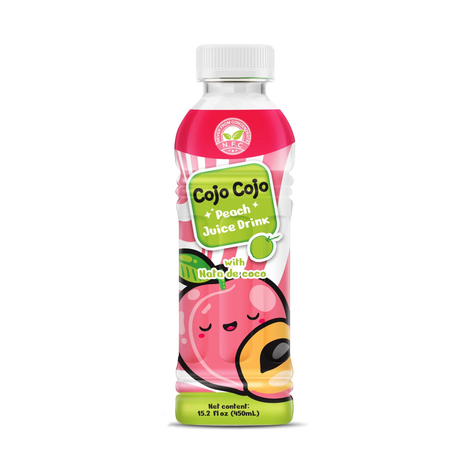 15.2 fl oz Cojo Cojo Peach juice drink with Nata de coco