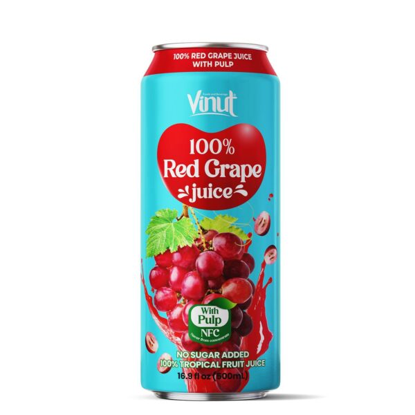 Vinut 100% NFC Tropical Red Grape Juice Drink with Pulp - No Sugar Added