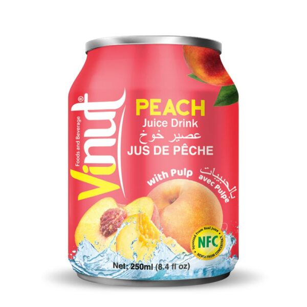 Indulge in the Healthy Goodness of Vinut Peach Juice Drink with Pulp